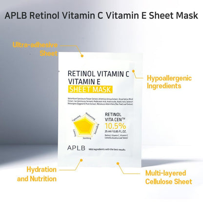 APLB APLB Retinol Vitamin C & E Sheet Mask | Saranghae